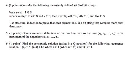 4 2 Points Consider The Following Recursively