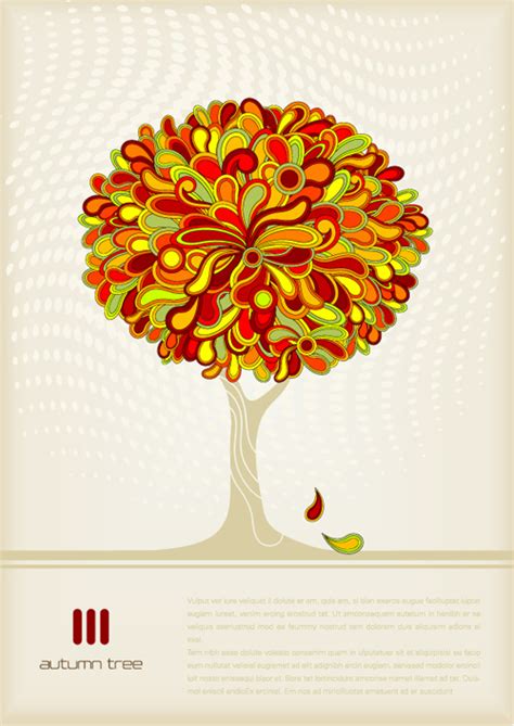 Autumn Tree Style Cover Design Vector Free Download