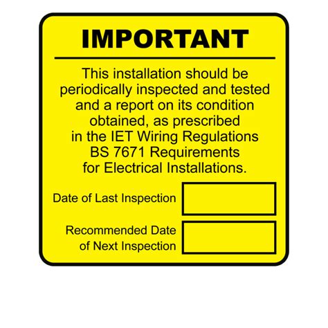 Plain Colour Yellow Periodic Inspection Labels
