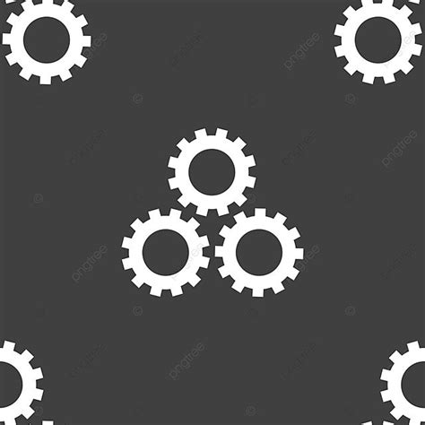 Web Icon For Settings Flat Design With Seamless Gray Pattern Vector Web Wheel Rounded Png And