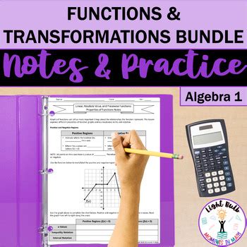 Functions And Transformations Notes And Practice Worksheets Bundle