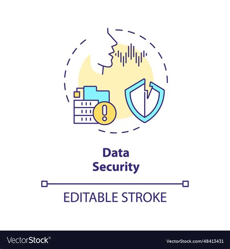 2d Customizable Data Security Line Icon Concept Vector Image