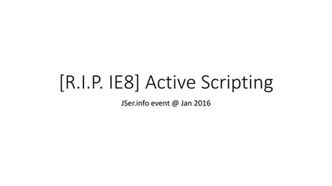 Active Scripting Ppt