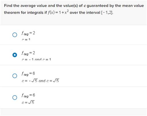 Solved Find The Average Value And The Value S Of C Chegg