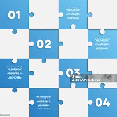 16 개 조각 퍼즐 직소 사각형 인포 그 인포그래픽에 대한 스톡 벡터 아트 및 기타 이미지 인포그래픽 모자이크 비즈니스 Istock