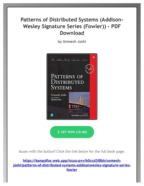 Pdf Ebook Patterns Of Distributed Systems Addison Wesley Signature
