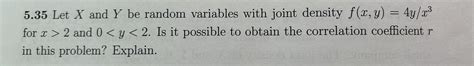 solved 5 35 ﻿let x ﻿and y ﻿be random variables with joint