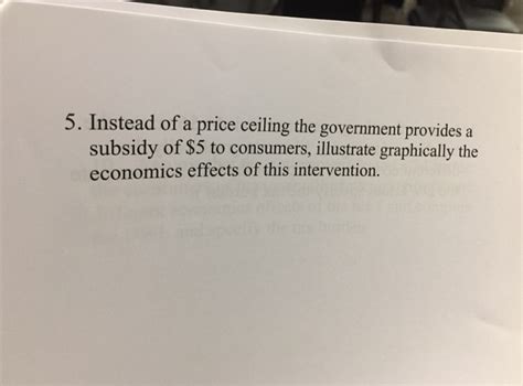Solved 3 The Government Decides To Impose A Price Ceiling