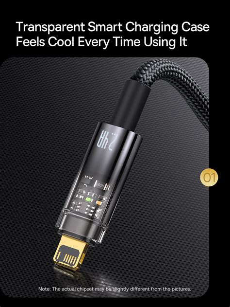 Baseus Explorer Series Auto Power Off Fast Charging Data Cable USB To IP 2 4A 1m Black Gadget99