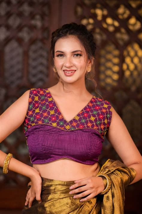 Jaali Bloom Silk Embroidery Blouse Thesaffronsaga