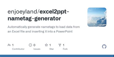 GitHub Enjoeyland Excel2ppt Nametag Generator Automatically Generate Nametags To Load Data