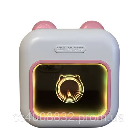 Мини принтер с подсветкой Детский принтер для телефона Принтер по блютуз портативный принтер