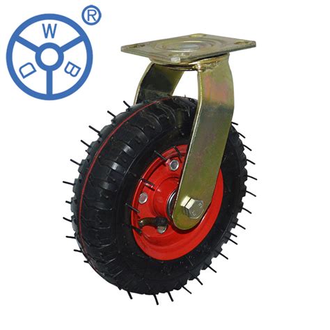 4 5 6 8 Inch Swivel Wheel Pneumatic Caster Wheels Black Rubber Wheels
