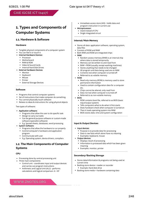 Solution Caie Igcse Ict 0417 Theory V1 Studypool