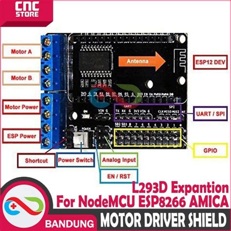 Jual L293 L293d Motor Driver Shield For Nodemcu Doit Wifi Esp8266 Board
