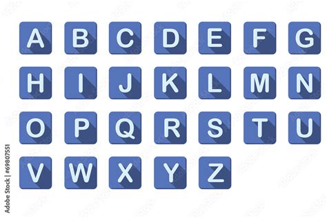 알파벳 버튼 플랫 디자인 형식 Stock Illustration Adobe Stock