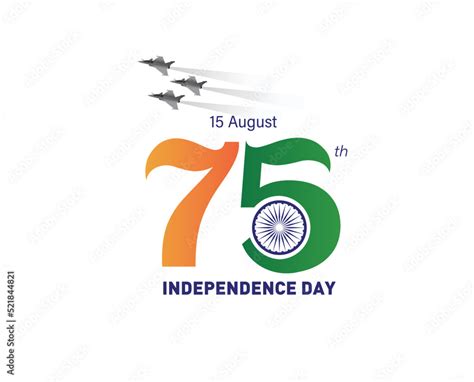 75th Year Happy Independence Day Of India Vector Template Illustration