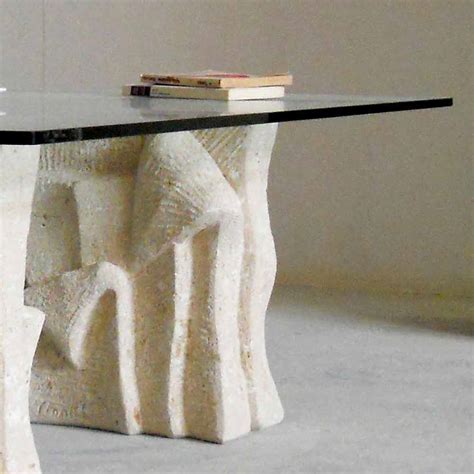 Table Basse En Pierre Naturelle De Vicenza Et Cristal Priamo S