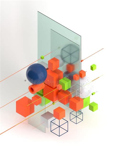 Abstract 3d Render Visualization Background Template Modern