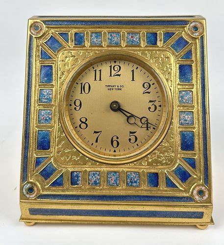 Art Deco Tiffany Furnaces Enameled Desk Clock For Sale At Auction On 4th April
