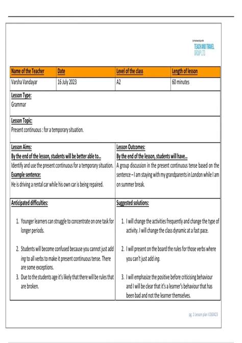 Assignment Passed Grammar Present Continuous I To I Tefl Stuvia Sa