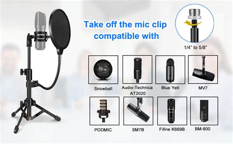 Mic Stand Desk Table Mic Tripod Desktop Mic Stand Height