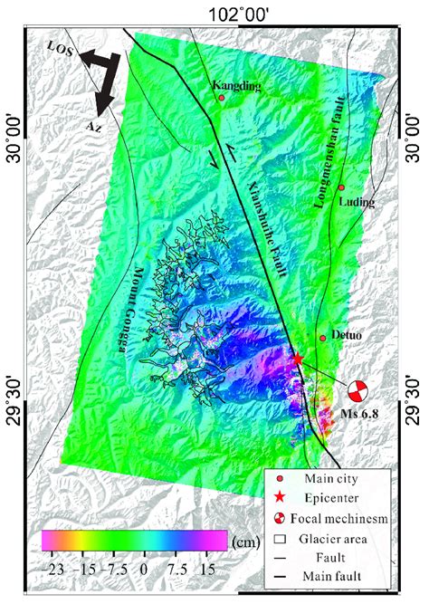 Coseismic Surface Displacements In The Los Direction For The 2022
