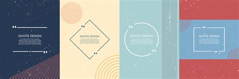 벡터 그림입니다 중반 세기 현대 그래픽 따옴표 프레임 빈 템플릿 세트입니다 그런지 텍스처 포스터 책 표지 브로셔 잡지 프리젠 테이션 카드 디자인 요소 0명에 대한 스톡 벡터