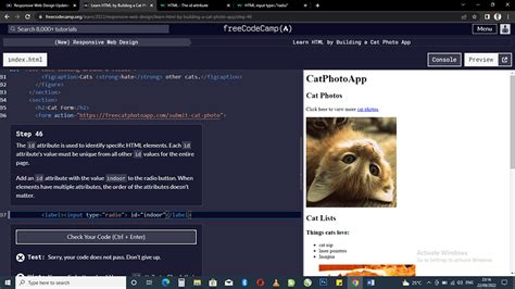 Learn Html By Building A Cat Photo App Step 46 Html Css The Freecodecamp Forum