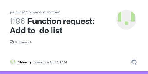 Function Request Add To Do List · Issue 86 · Jeziellagocompose Markdown · Github