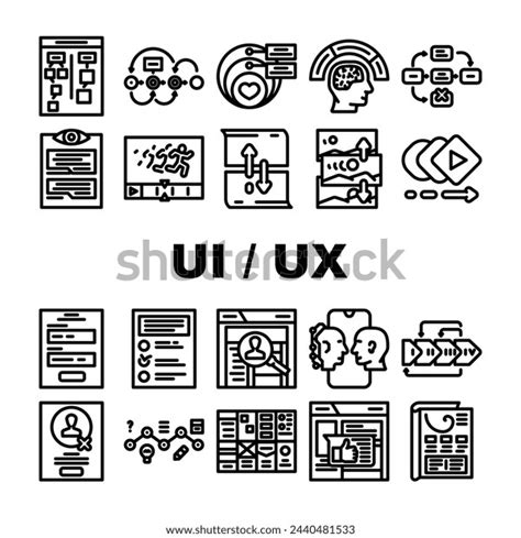 Ui Ux Web Interface Mobile Icons Stock Vector Royalty Free 2440481533