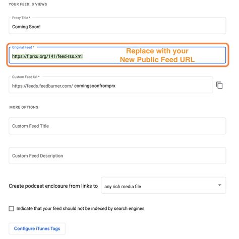 Redirecting Your Rss Feed From Feedburner Prx Help Desk