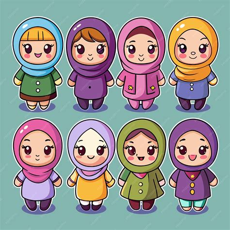 Cute Chibi Stickers Premium Ai Generated Vector