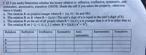 Solved A 25 Pts Each Determine Whether The Binary