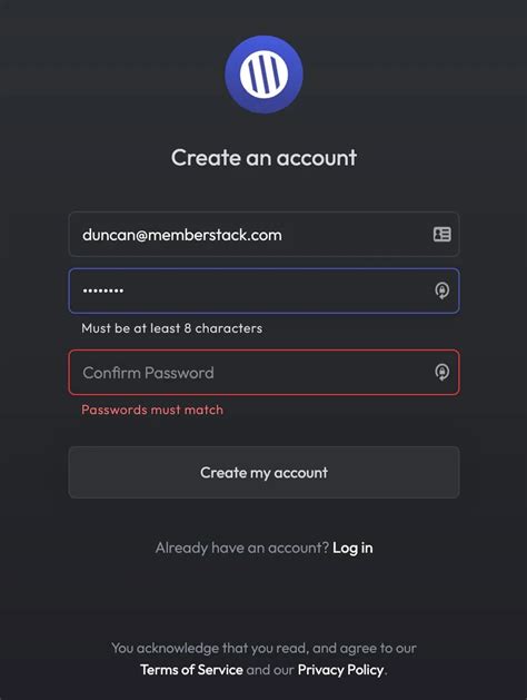 Confirm Password Free Webflow Component