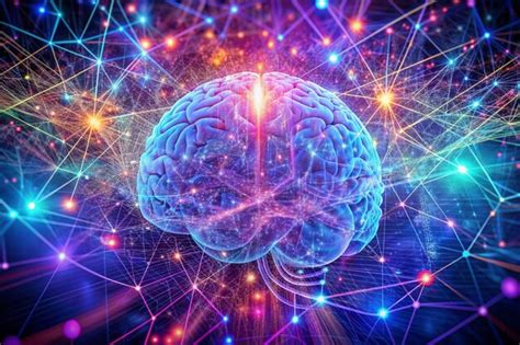 A Detailed Digital Representation Of A Human Brain Surrounded By Interconnected Lines And Nodes