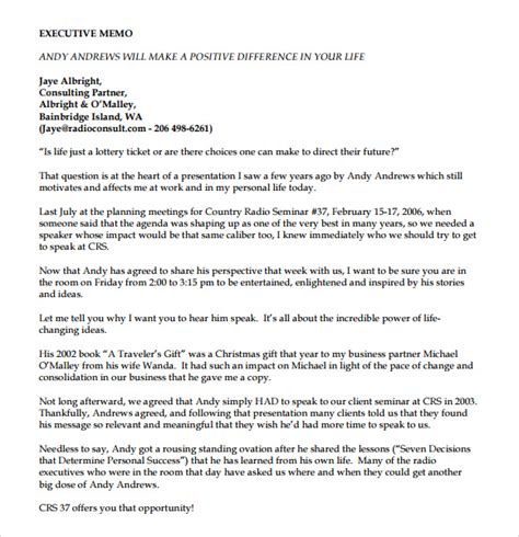 FREE Executive Memo Samples In Google Docs MS Word Pages PDF