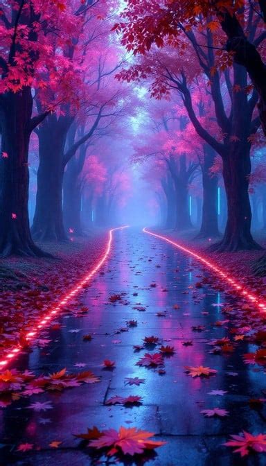 Free Neon Forest Dreams Image Cyberpunk Forest Autumn Download At