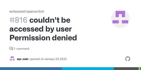Couldnt Be Accessed By User Permission Denied · Issue 816 · Evilsocketopensnitch · Github