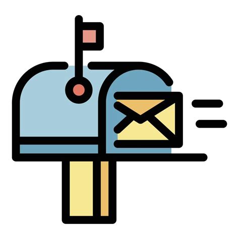 Full Mailbox Icon Color Outline Vector 19192028 Vector Art At Vecteezy