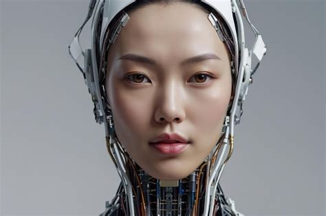 premium photo sophisticated female android portrait