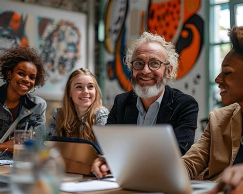Premium Photo Diverse Team Collaborating On Laptop Generative By Ai