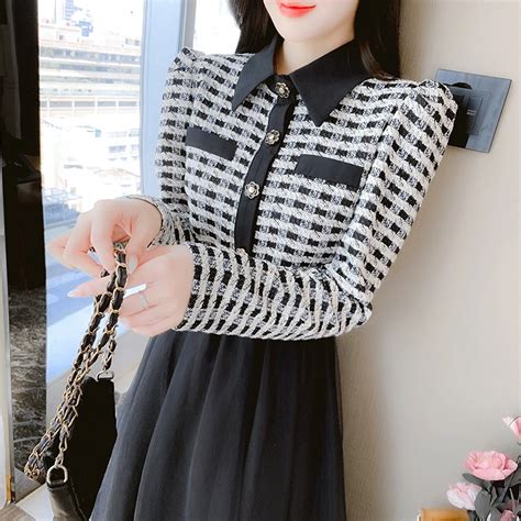 우아한 드레스 여성 의류 작은 높은 허리 슬리밍 블랙 긴 소매 메쉬 스커트 새로운 가을 2022 Aliexpress