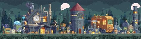 Premium Vector Steam Style Vector Pixel Game Scene8 Bit Game Map
