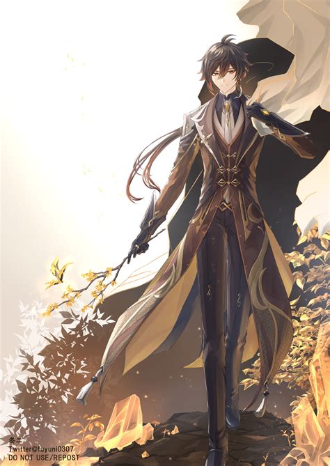 Zhongli Genshin Impact Drawn By Fuyuni Danbooru