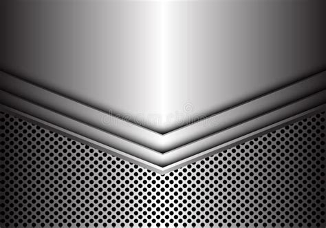 Abstract Silver Arrow With Circle Mesh Pattern Design Modern Futuristic