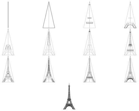 Eiffel Tower Sketch Step By Step