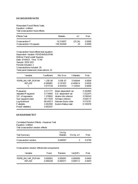 Uji Likelihood Ratio Download Free Pdf Coefficient Of Determination