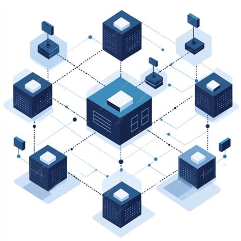 An Illustration Of A Blockchain Network With Interconnected Nodes And Blocks Premium Ai