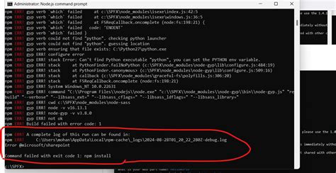 Unable To Build My Spfx Error Microsoftsharepoint Command Failed With Exit Code 1 Npm